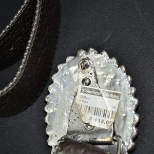 Leather Rock | Accessories | Nwt Leather Rock Belt With Stone Buckle 36 ...